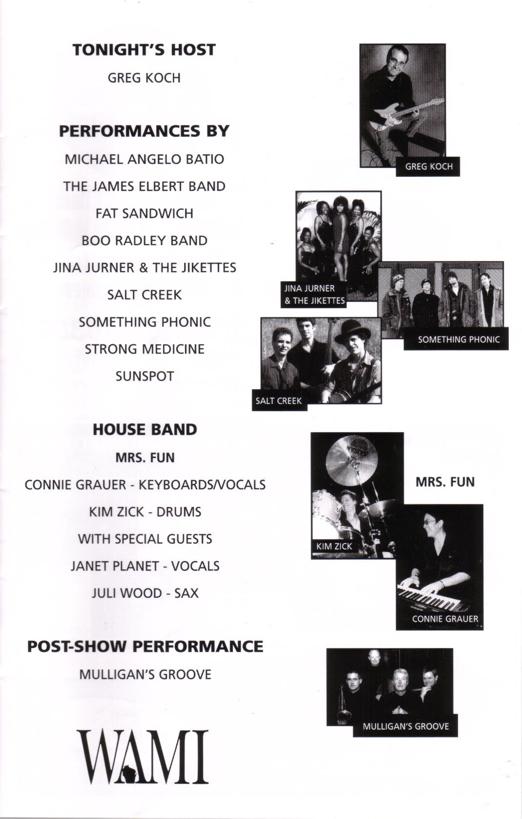 FolkLib Index - WAMI Awards Show: Past Performers